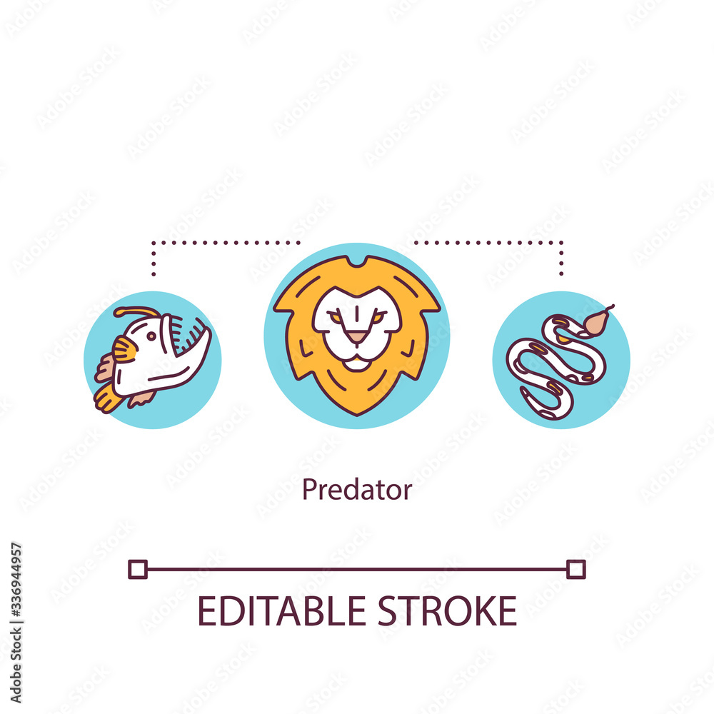 Predator concept icon. African wildlife carnivores animal. Lion head ...