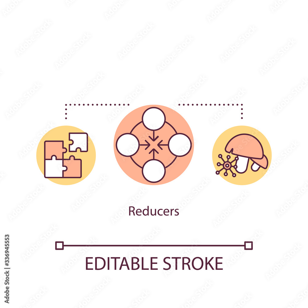 Reducers concept icon. Food chain decomposers. Biological process in ...