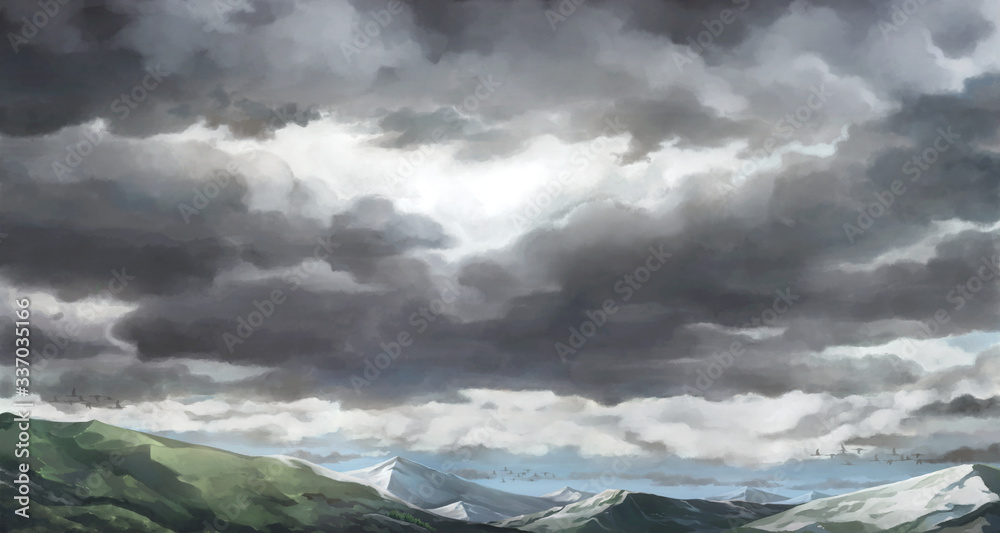 cloudy sky drawing