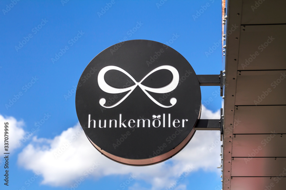 Logo and sign of Hunkemoller. Hunkemoller is a clothing manufacturer ...