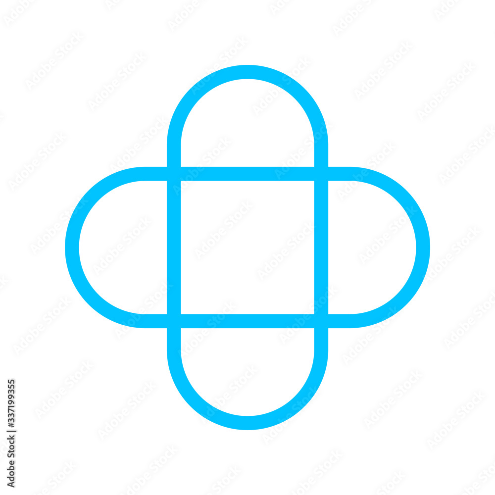 plus sign stroke line blue color for button, cross sign rounded corner ...