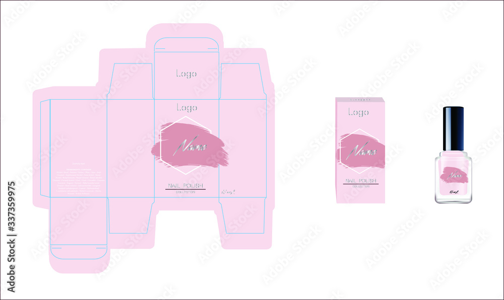 Packaging design, luxury nail polish template and mock up box for your ...