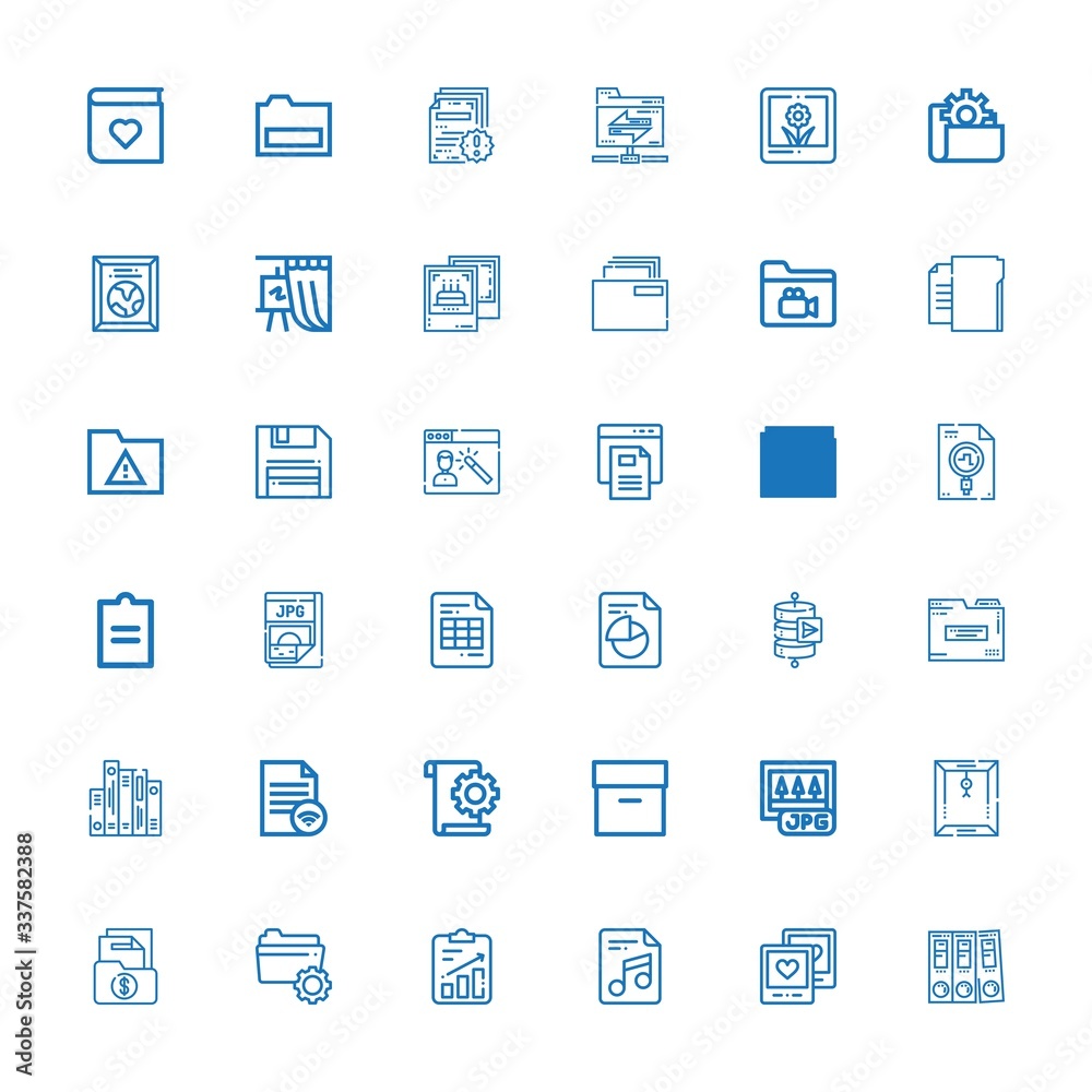 Editable 36 folder icons for web and mobile Stock Vector | Adobe Stock