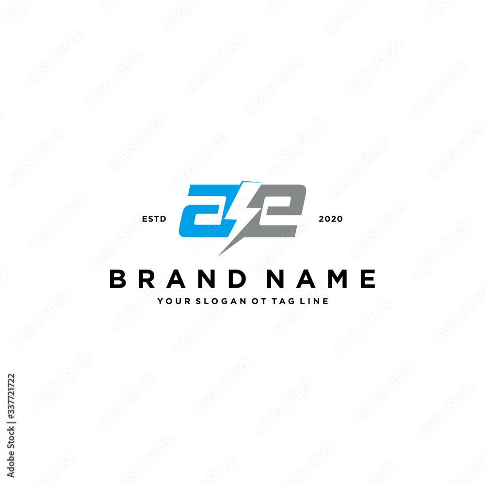 letter ae electric logo design vector Stock Vector | Adobe Stock
