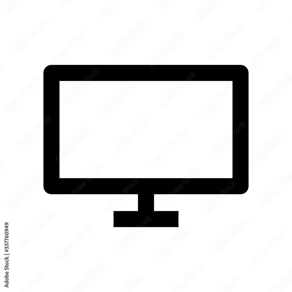 Image vectorielle Stock Computer display icon in line style. PC screen ...