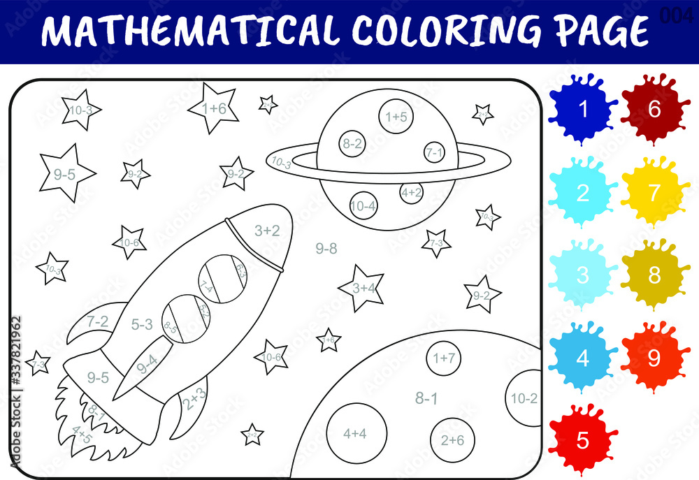 Worksheet with addition and subtraction for children. Developing skills ...