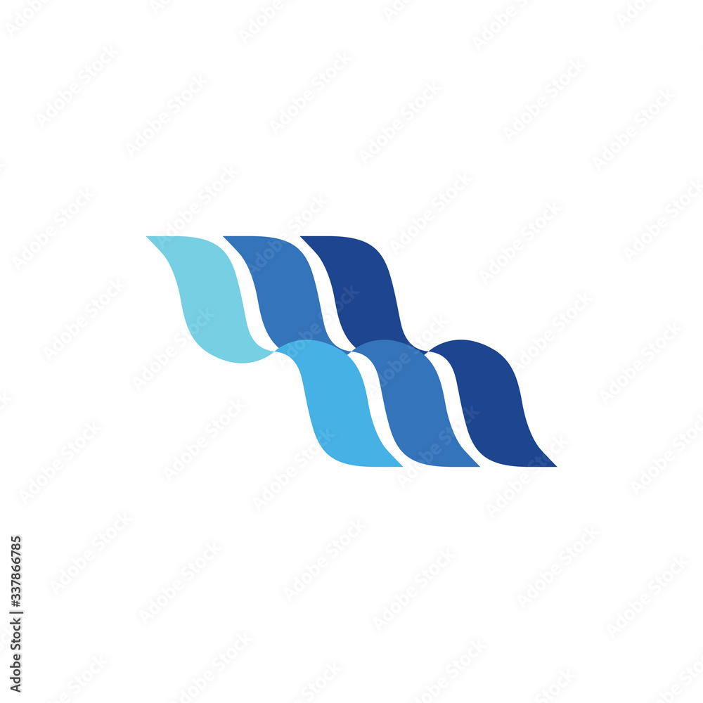 MM letter with Blue Wave logo design vector Stock Vector | Adobe Stock