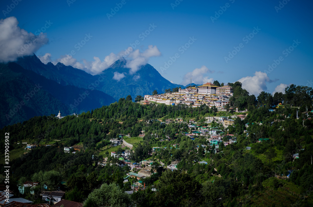 Valleys of Tawang seen from the Tawang Buddhist Monastery Stock Photo ...