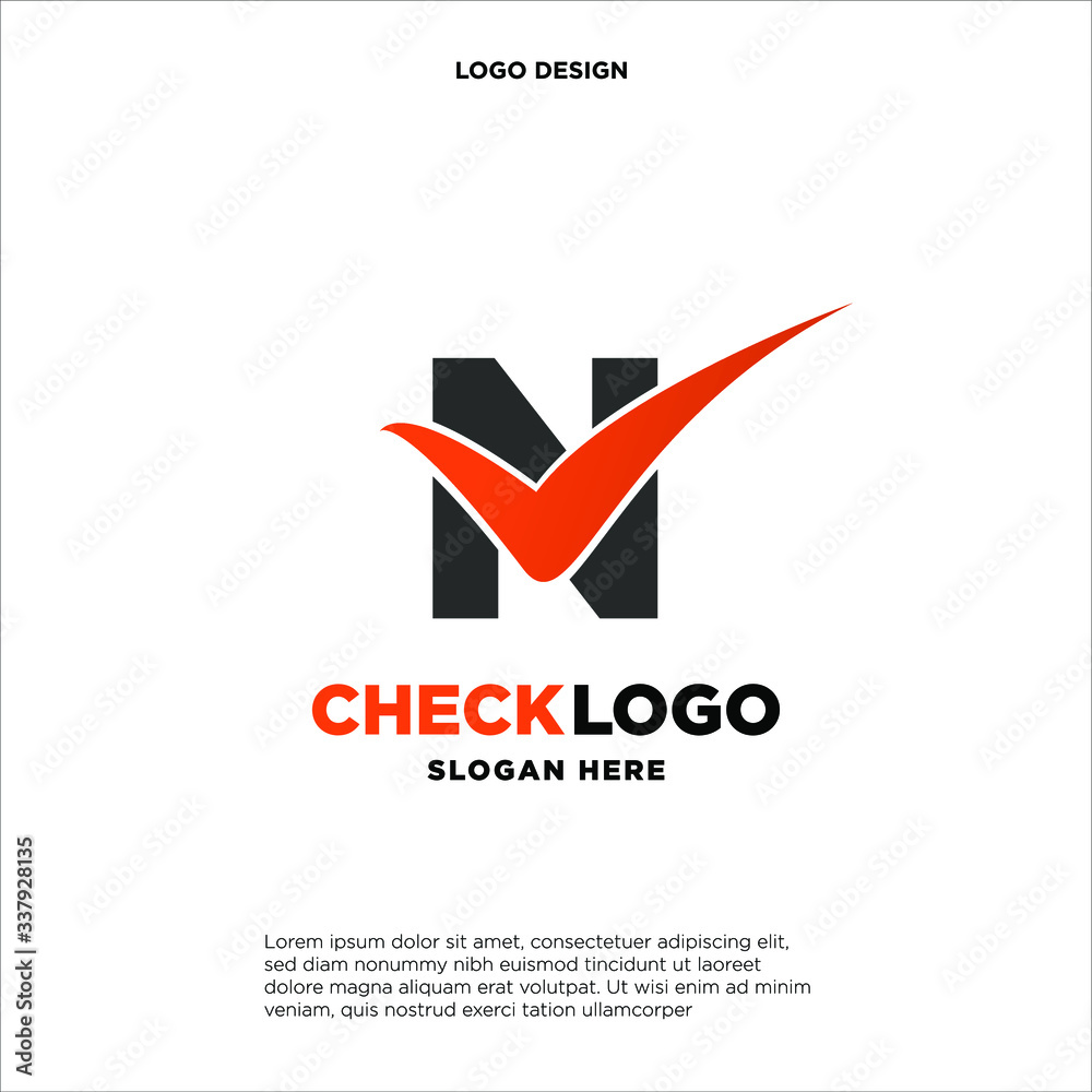 Letter N Check logo designs concept vector, Initial Checklist logo icon ...