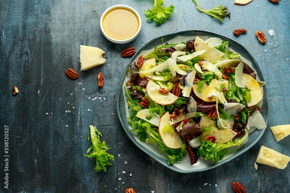 Vegetarian Fennel and apple salad with pecan nuts and Pecorino romano ...