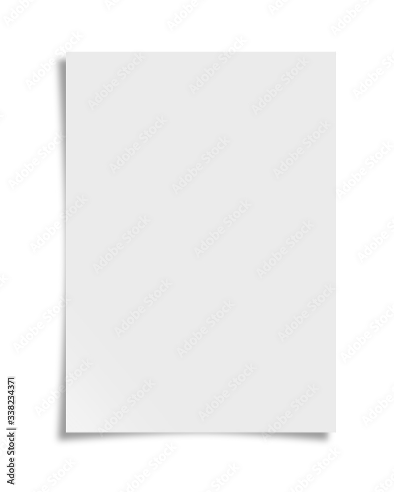 A4 paper with shadow on white background Stock Illustration | Adobe Stock