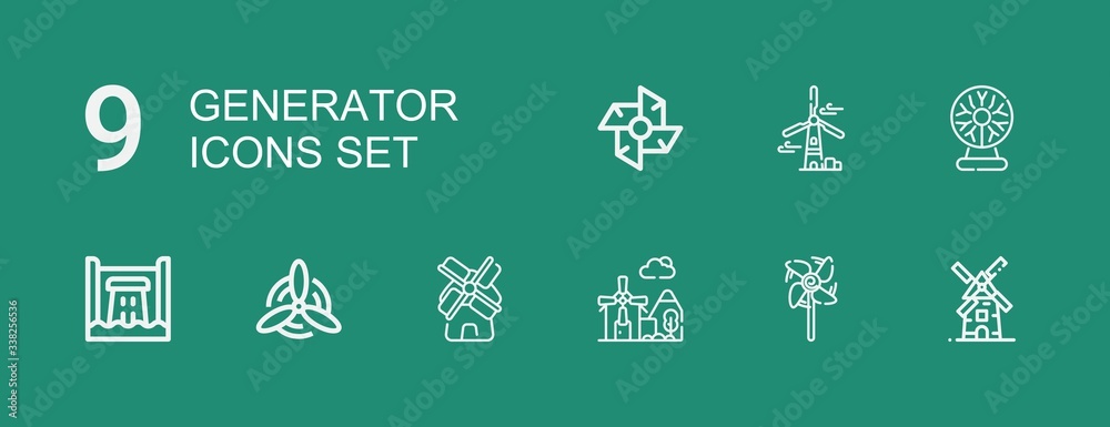 Editable 9 generator icons for web and mobile Stock Vector | Adobe Stock