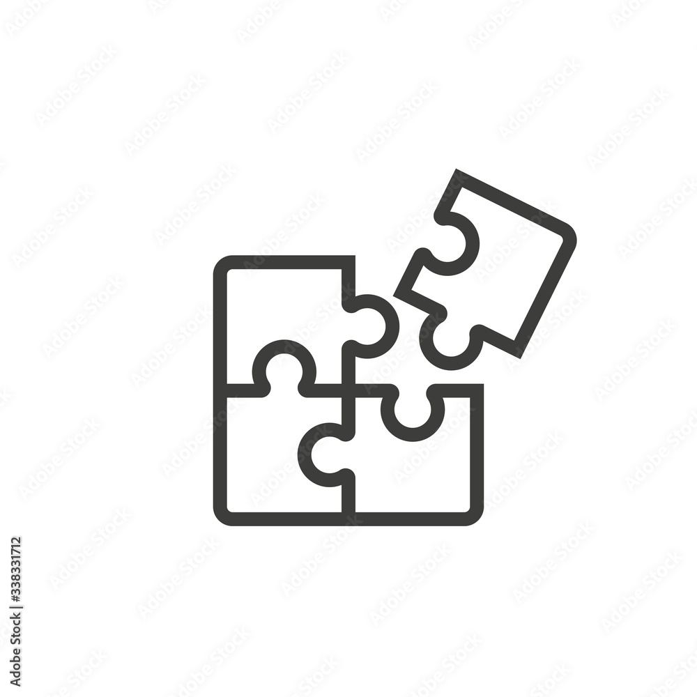 Puzzle pieces icon vector on white background Stock Vector | Adobe Stock