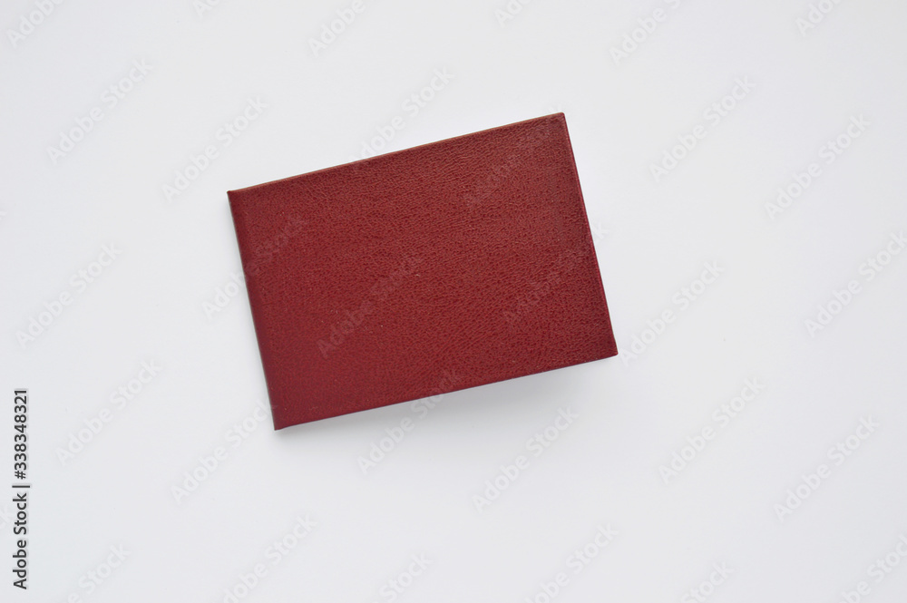 Red identity card document certificate on white background isolation ...