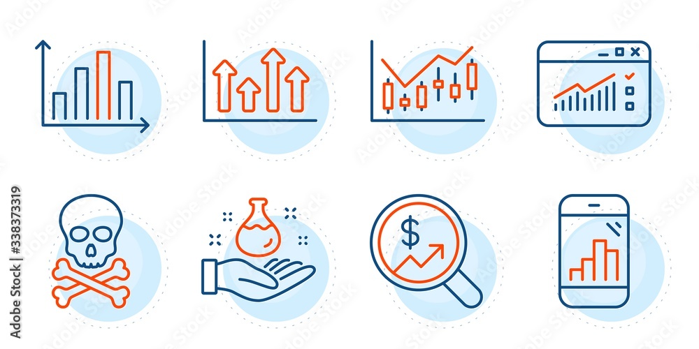 Diagram graph, Chemical hazard and Graph phone signs. Upper arrows ...