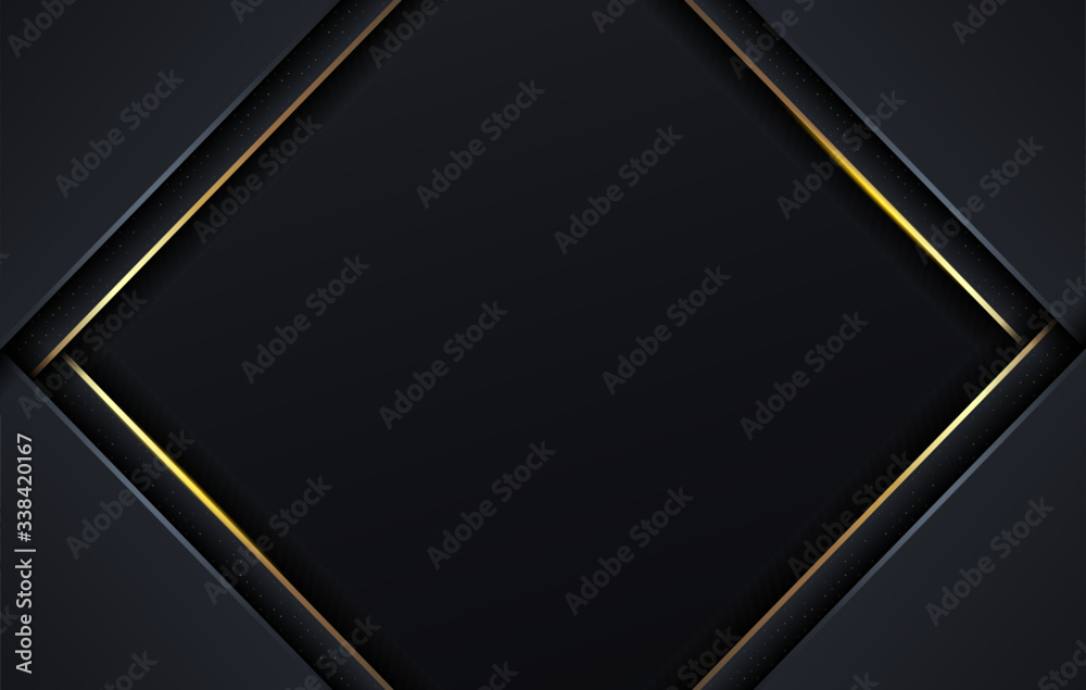 Abstract shape dark and golden color luxury background design template ...