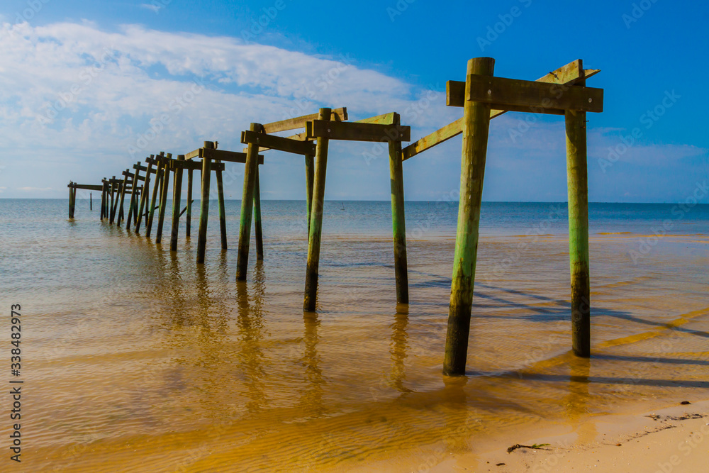 Broken Pier Damaged by Hurricane Katrina leading of into Bay St. Louis ...