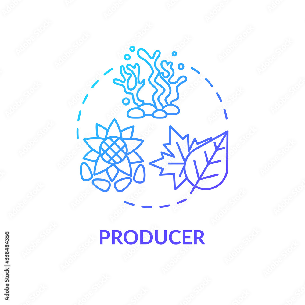 Producers concept icon. Biological food chain energy producing ...