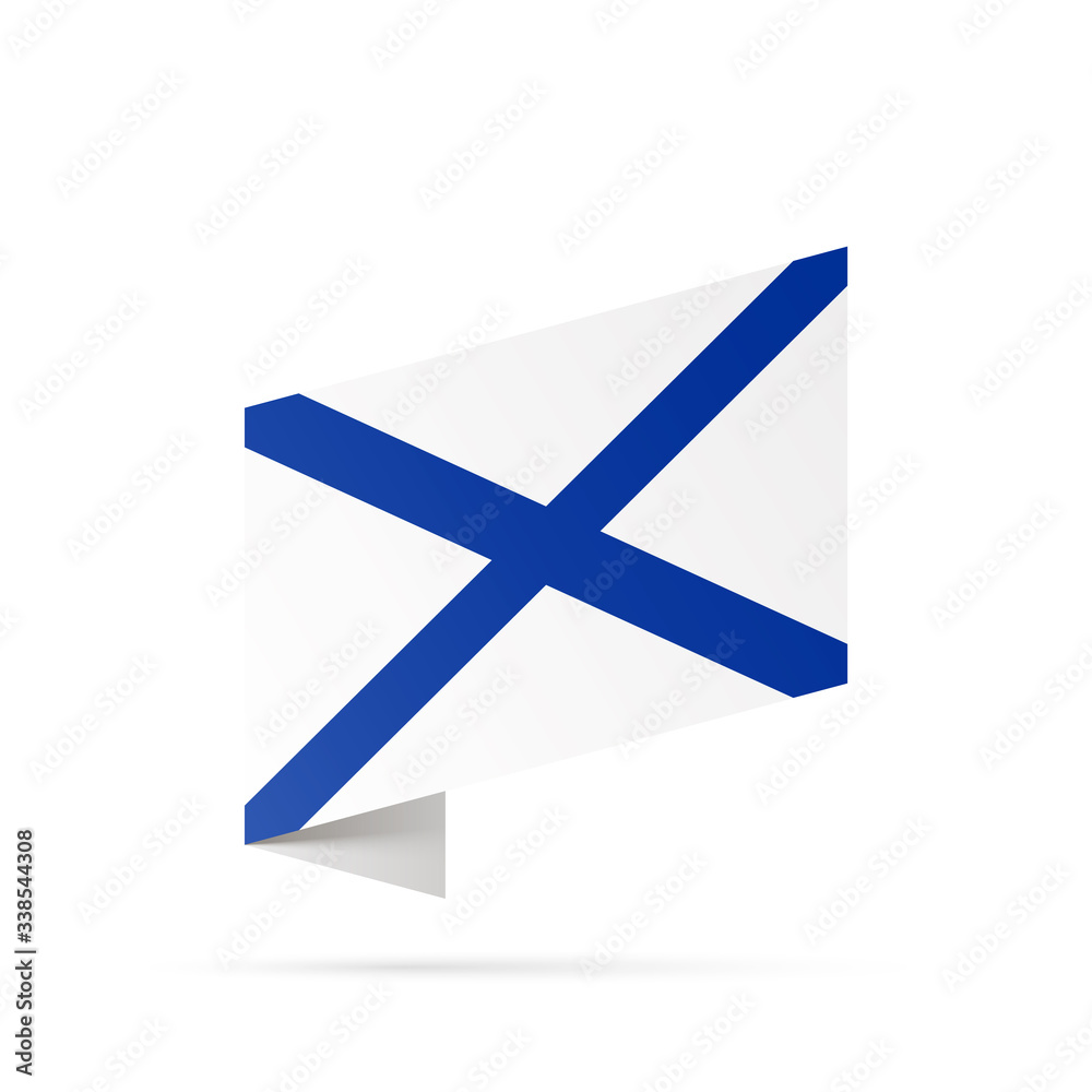 Naval flag of the Russia symbol isolated on background national banner ...