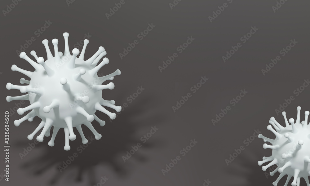 3d illustration. Render. Coronavirus COVID-19. 2019-nCoV spreading ...