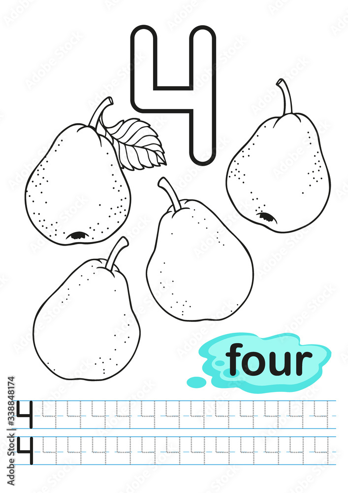 Vector coloring printable worksheet for kindergarten and preschool ...