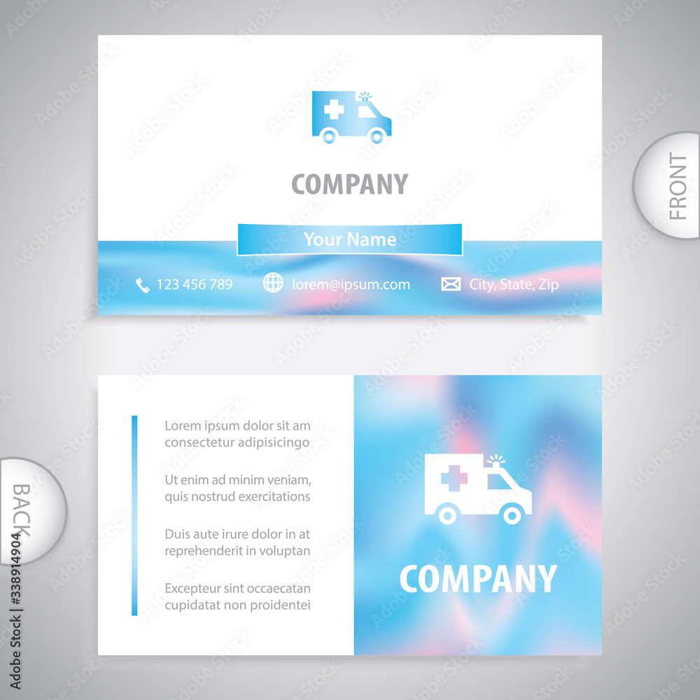 business card - Ambulance vehicle medical evacuation - company ...