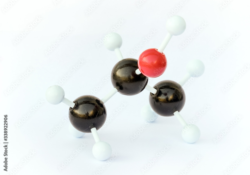 Photo Stock Plastic ball-and-stick model of an isopropyl alcohol ...