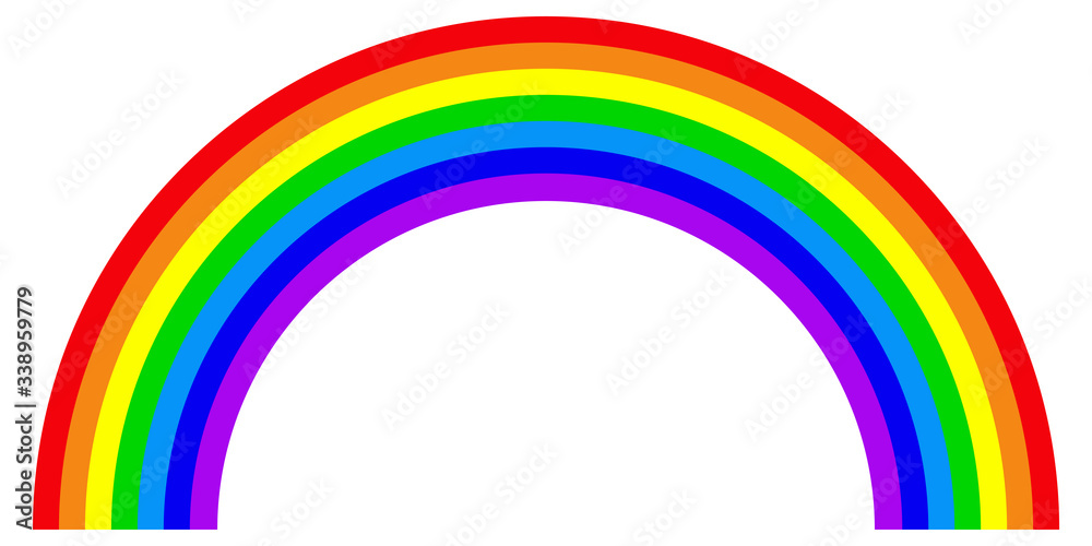 Rainbow in flat style. Colorful trendy icon of rainbow . Vector ...