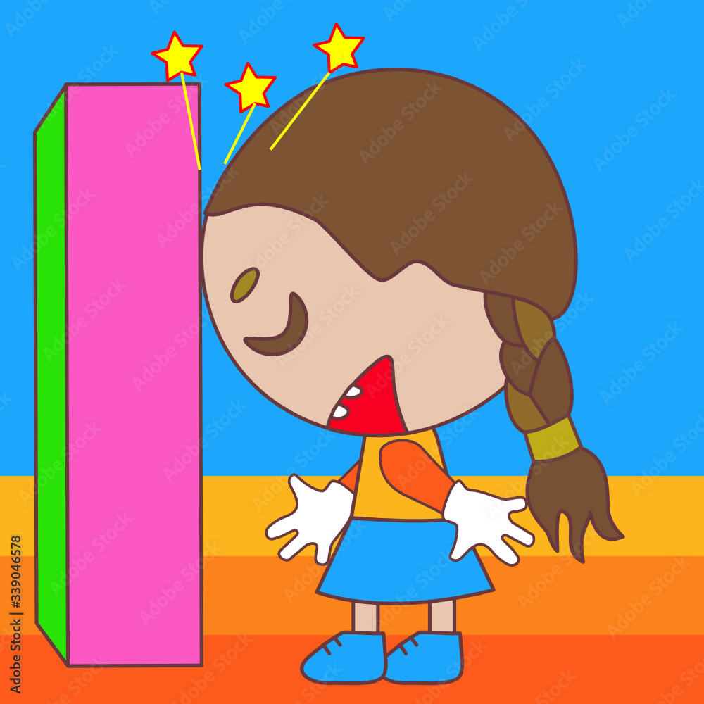 girl that is banging his head against the wall, simple colored emoticon ...