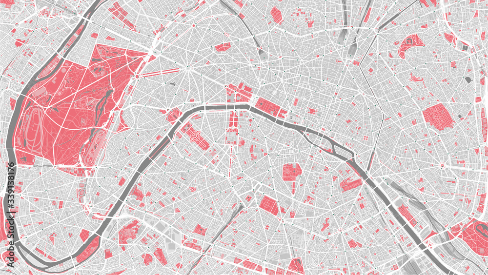 Detailed map of Paris, France Stock Vector | Adobe Stock
