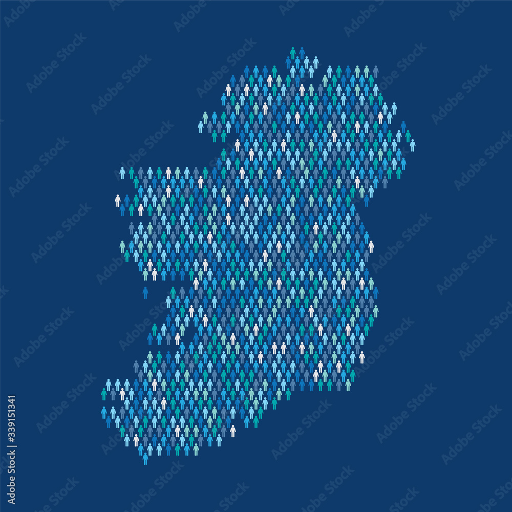Ireland population infographic. Map made from stick figure people Stock ...