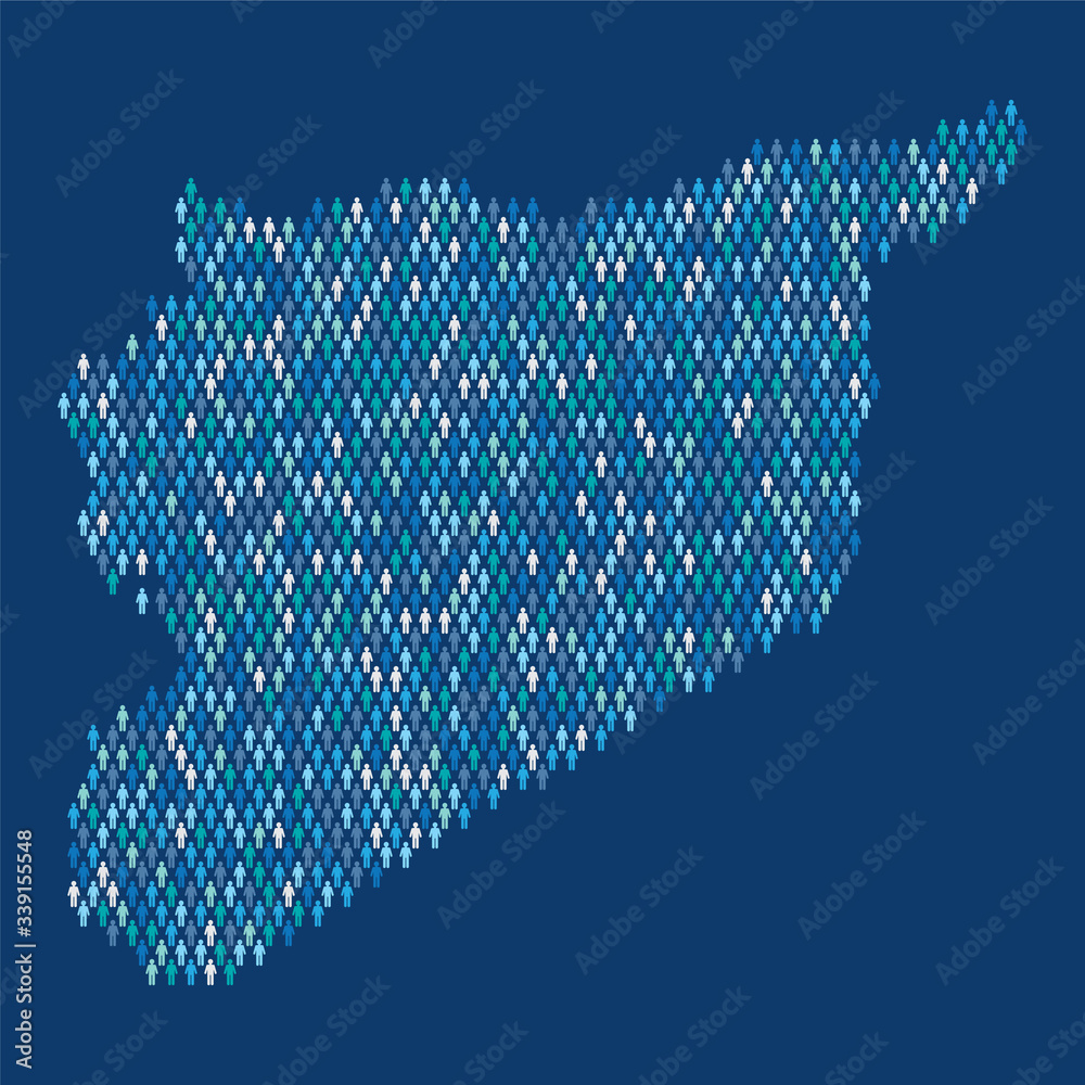 Syria population infographic. Map made from stick figure people Stock ...