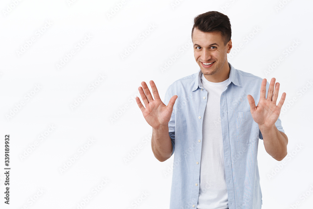 Photo Stock Sorry my bad, forget about it. Portrait of friendly-looking ...