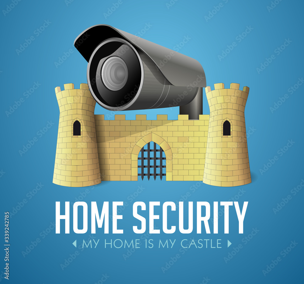 My home is my castle - security system concept - cctv camera Stock ...