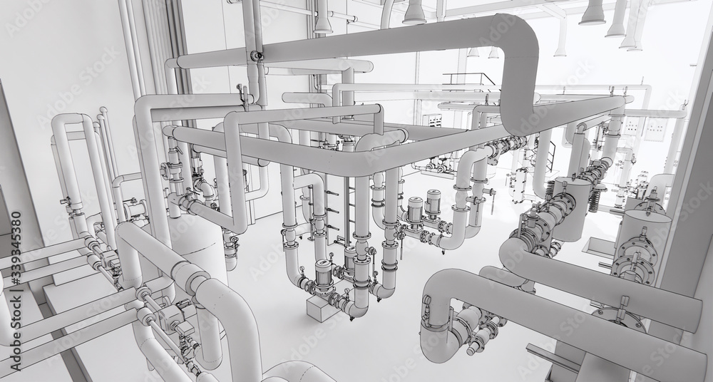 Conceptual visualization of the BIM model utilities of the building at ...