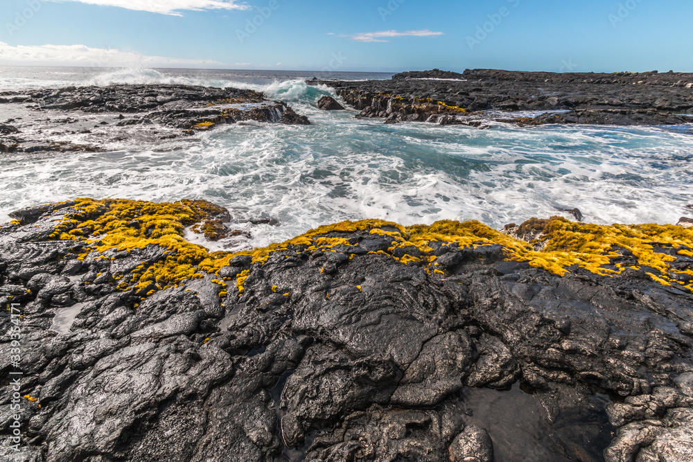 Tide Pools Surrounded By Pahoehoe Lava On Wawaloli Beah, Wawaloli Beach ...