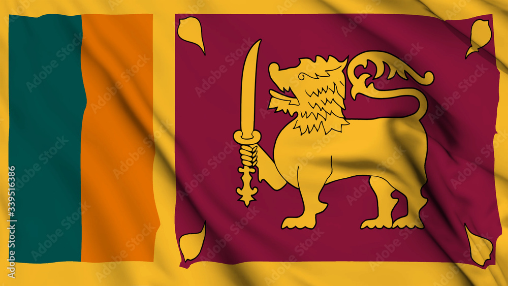 sri lanka flag is waving 3D animation. sri lanka flag waving in the ...