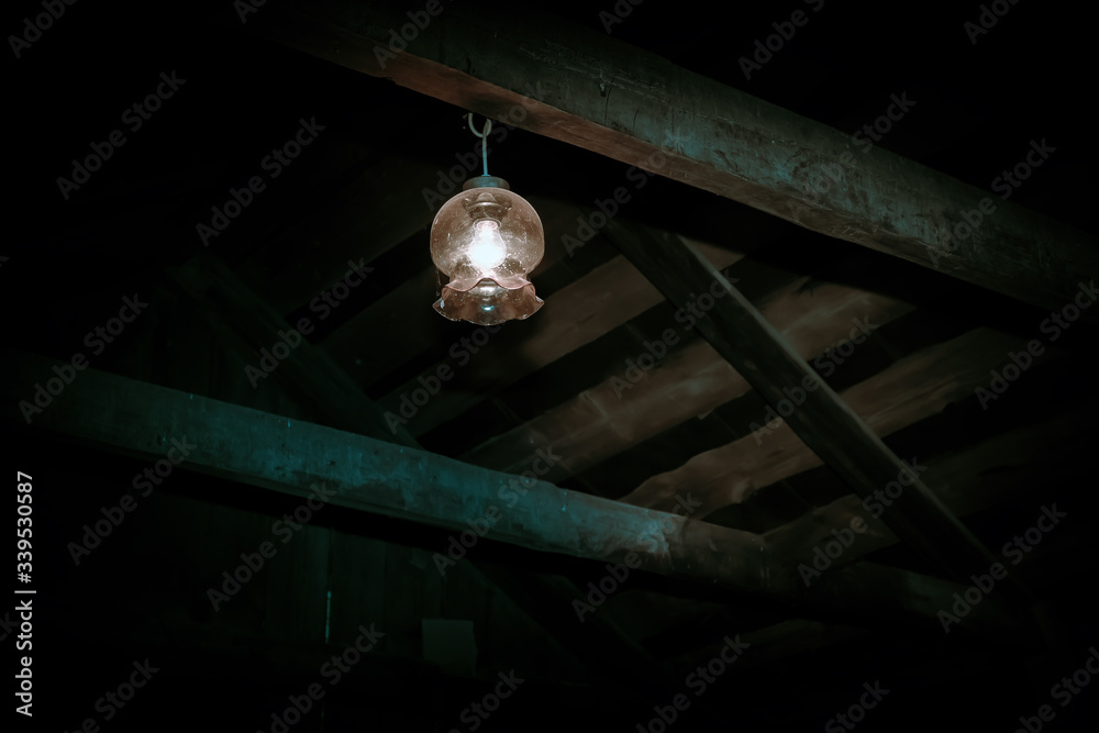 Mystical horror scary garret background to halloween. Old antique dirty ...