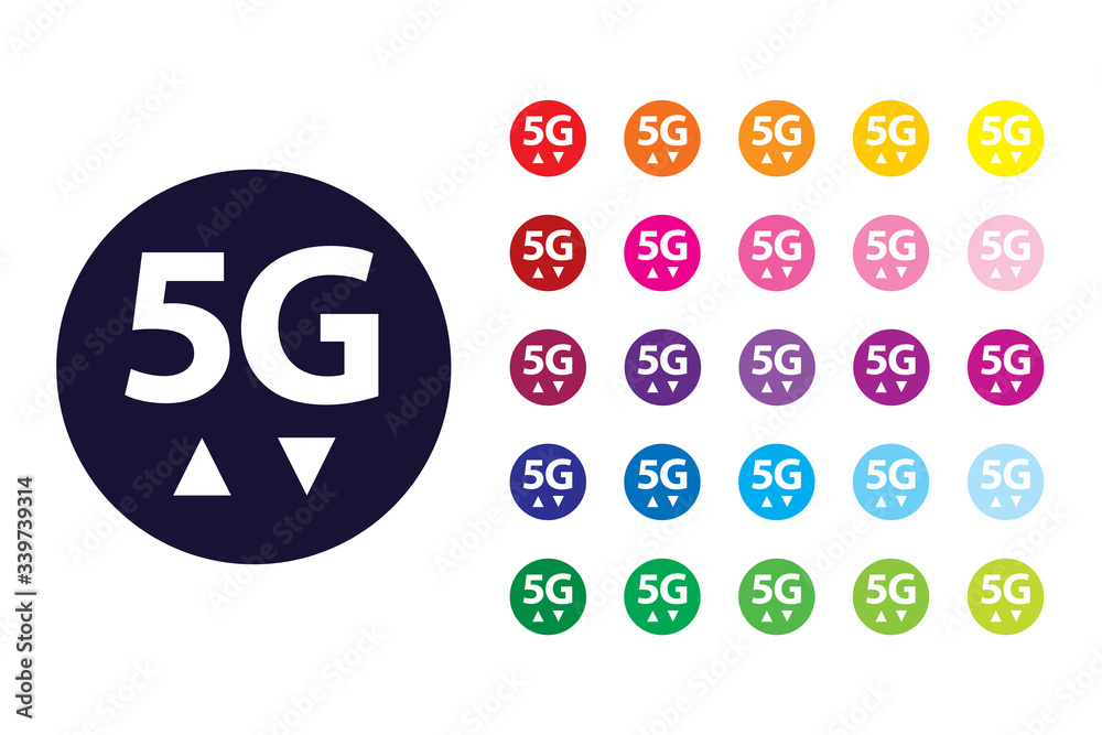 5G sign icon. 5G color symbol. Stock Vector | Adobe Stock