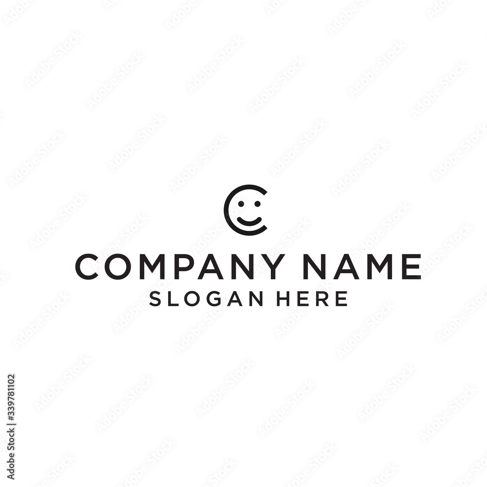 c smile logo vector icon designs Stock Vector | Adobe Stock