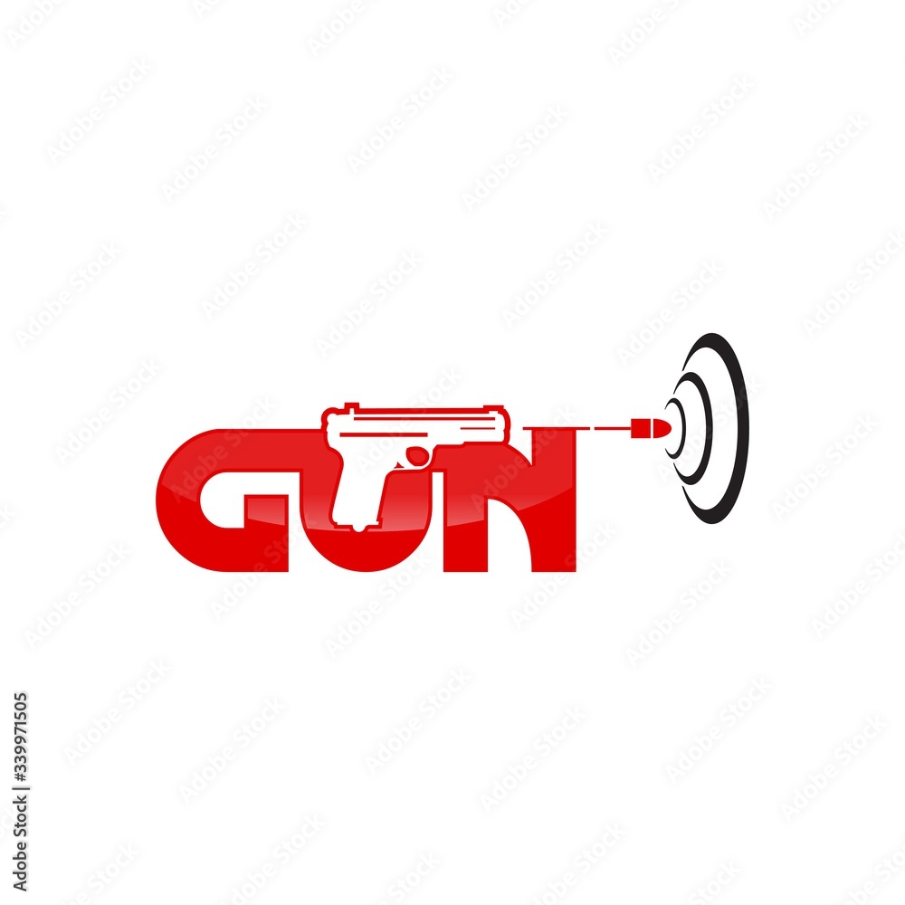 Fast Pistol Logo. Gun Logo With Motion Effect, simple modern round ...
