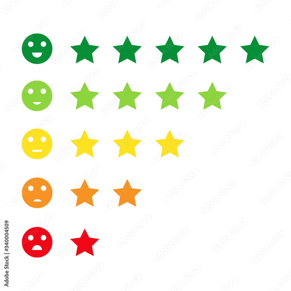 Rating customer satisfaction meter. Emotions art design from red to ...
