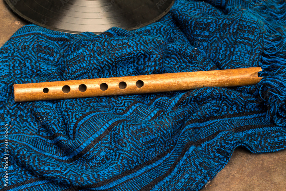 indigenous wooden flute of the peoples of Latin America, called quena ...