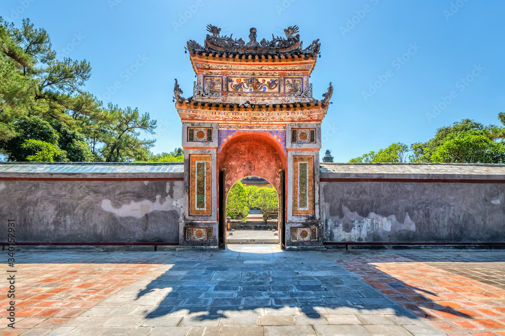 Aerial and general view of Vietnam ancient Tu Duc royal tomb and ...