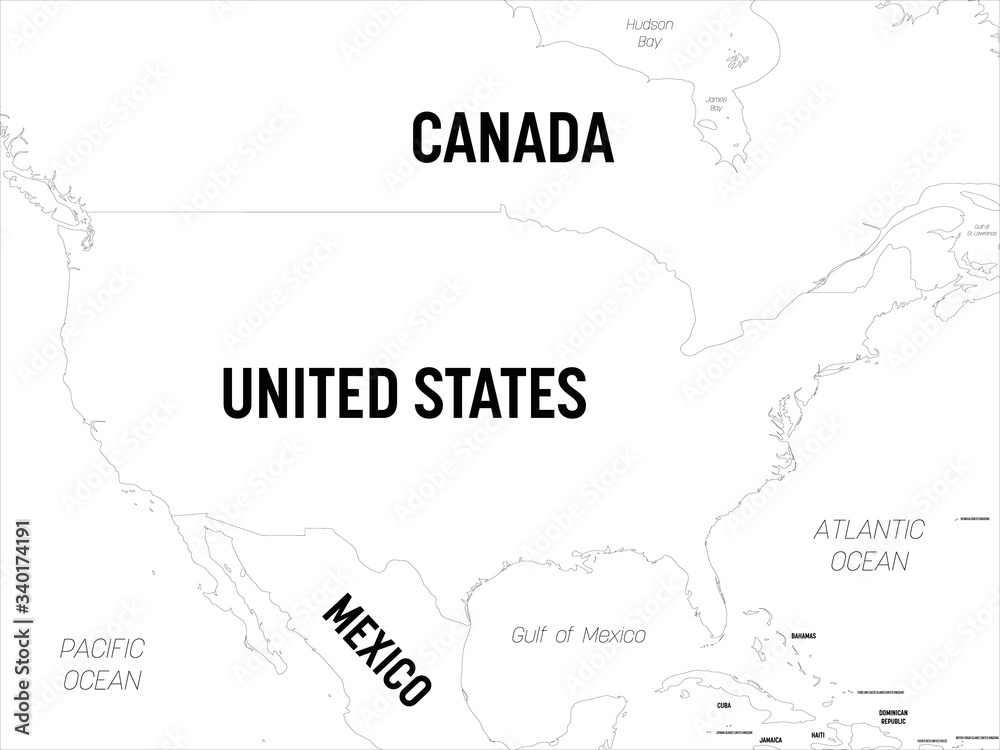 USA map. High detailed political map United States of America and ...