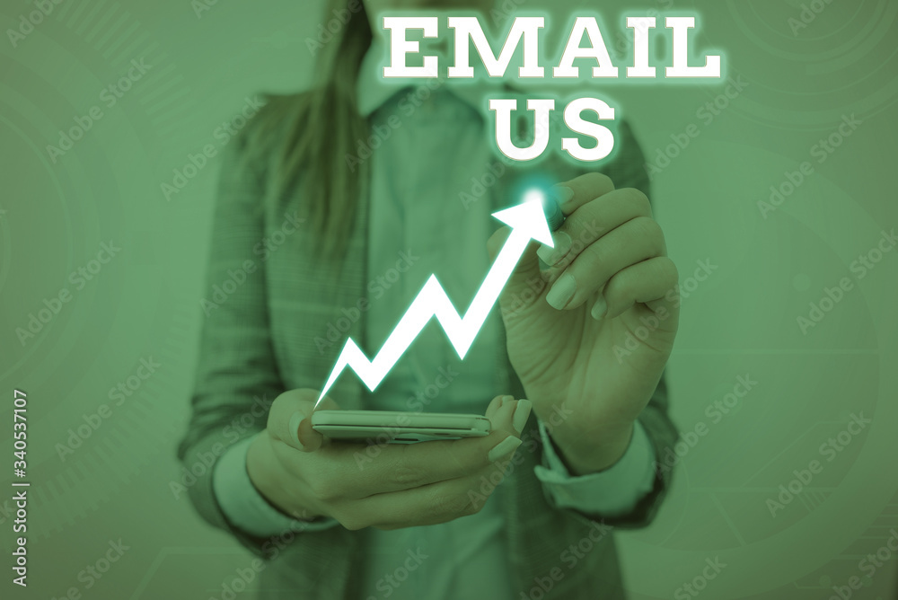 Conceptual hand writing showing Email Us. Concept meaning Sending a ...