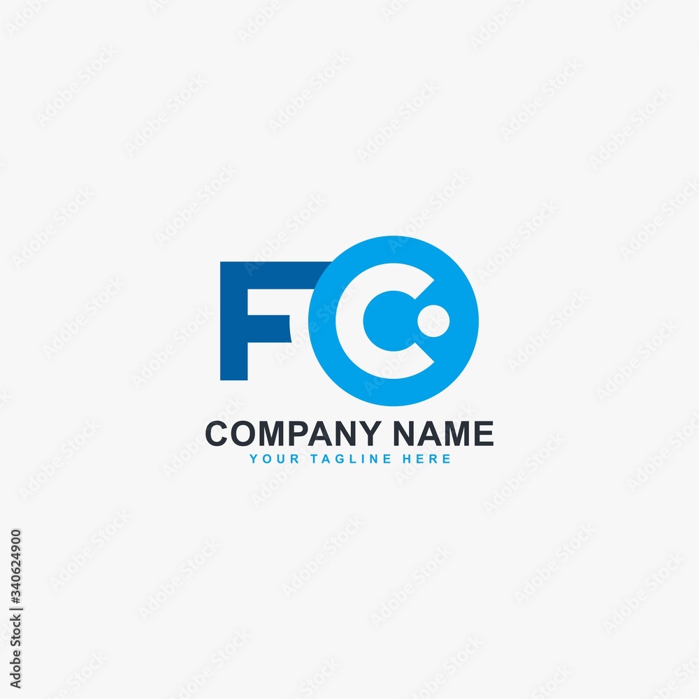 Letter FC logo design vector. Monogram FC abstract symbol. Type FC in ...