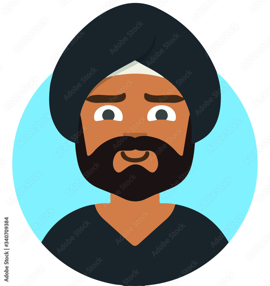 เวกเตอร์ Stock Islamic man in traditional arabic hat shemagh, khaliji ...