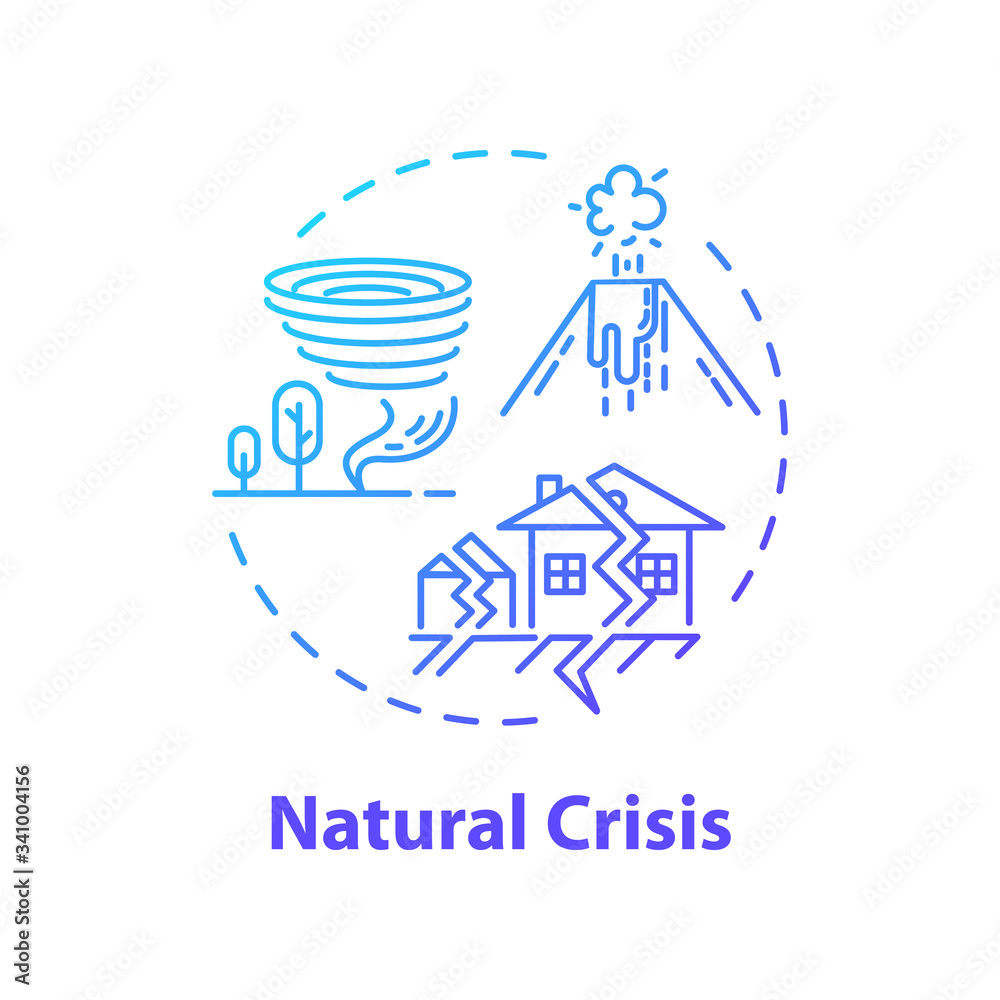 Natural crisis concept icon. Environmental issues, ecological disaster ...
