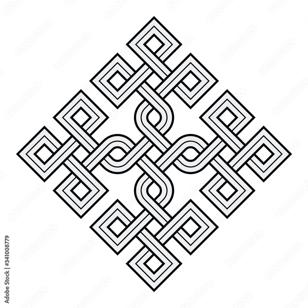 Viking Decorative Knot - Rings Square Edges Stock Vector | Adobe Stock